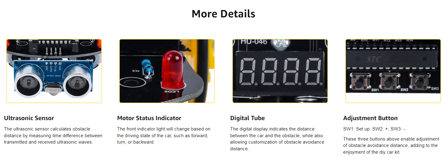 DIY Kit HC-SR04 Ultrasonic Automatic Obstacle Avoidance Intelligent Car | ICStation